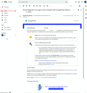 Action Required: Your app is not compliant with Google Play Policies – [Solved] – Ajay Techie